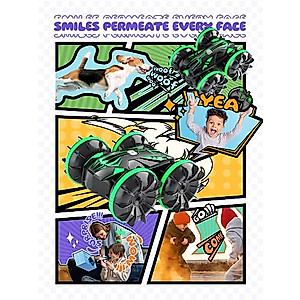 MARVTOWN Amphibious Remote Control Car, 4WD 2.4GHz Waterproof RC Car with 360° Flip and Low Battery Alarm, All Terrain Water Beach Pool RC Boat Toy for Boys and Girls of Age 6-12