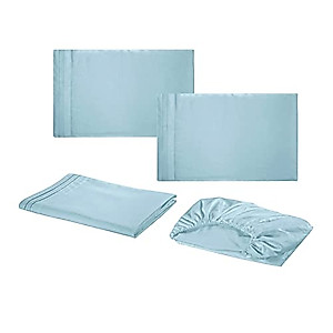 sophneer Bed Linen Set, Hotel Bedding (Queen, Baby Blue)