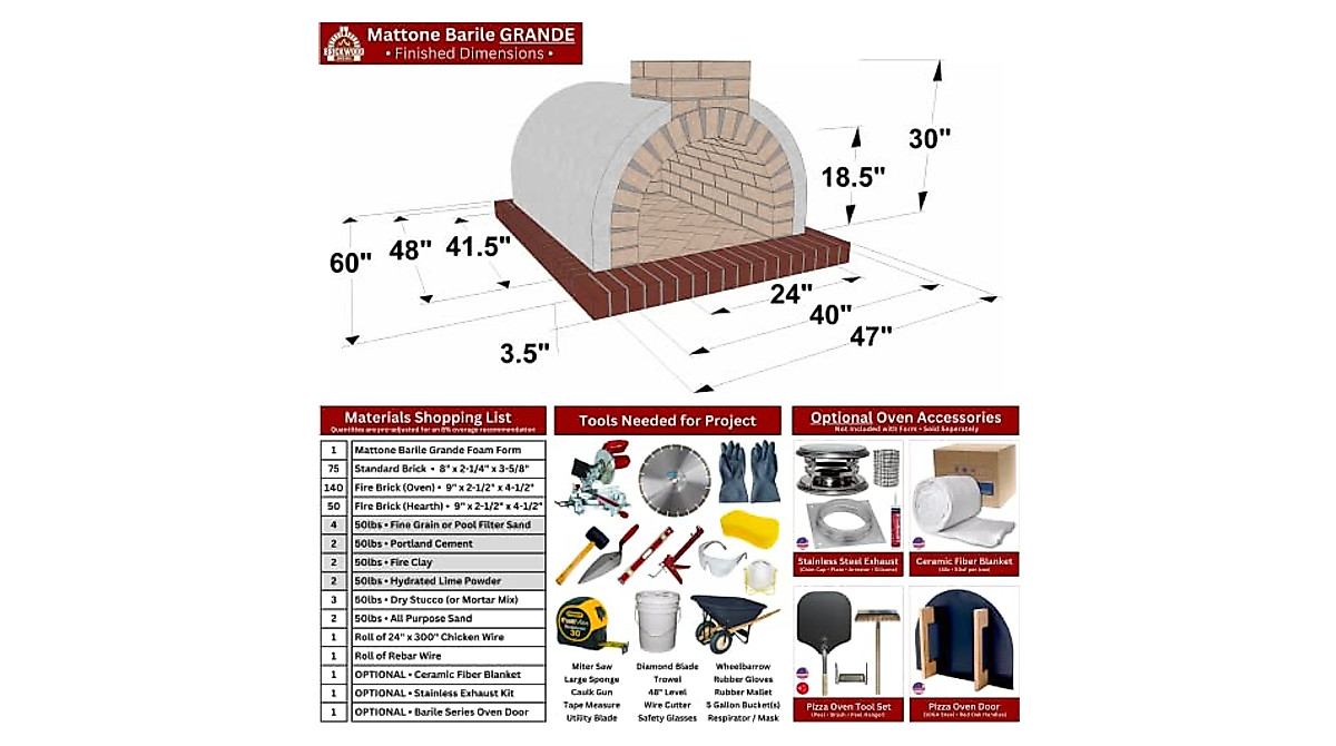 Build a Large Brick Pizza Oven | Mattone Barile Grande