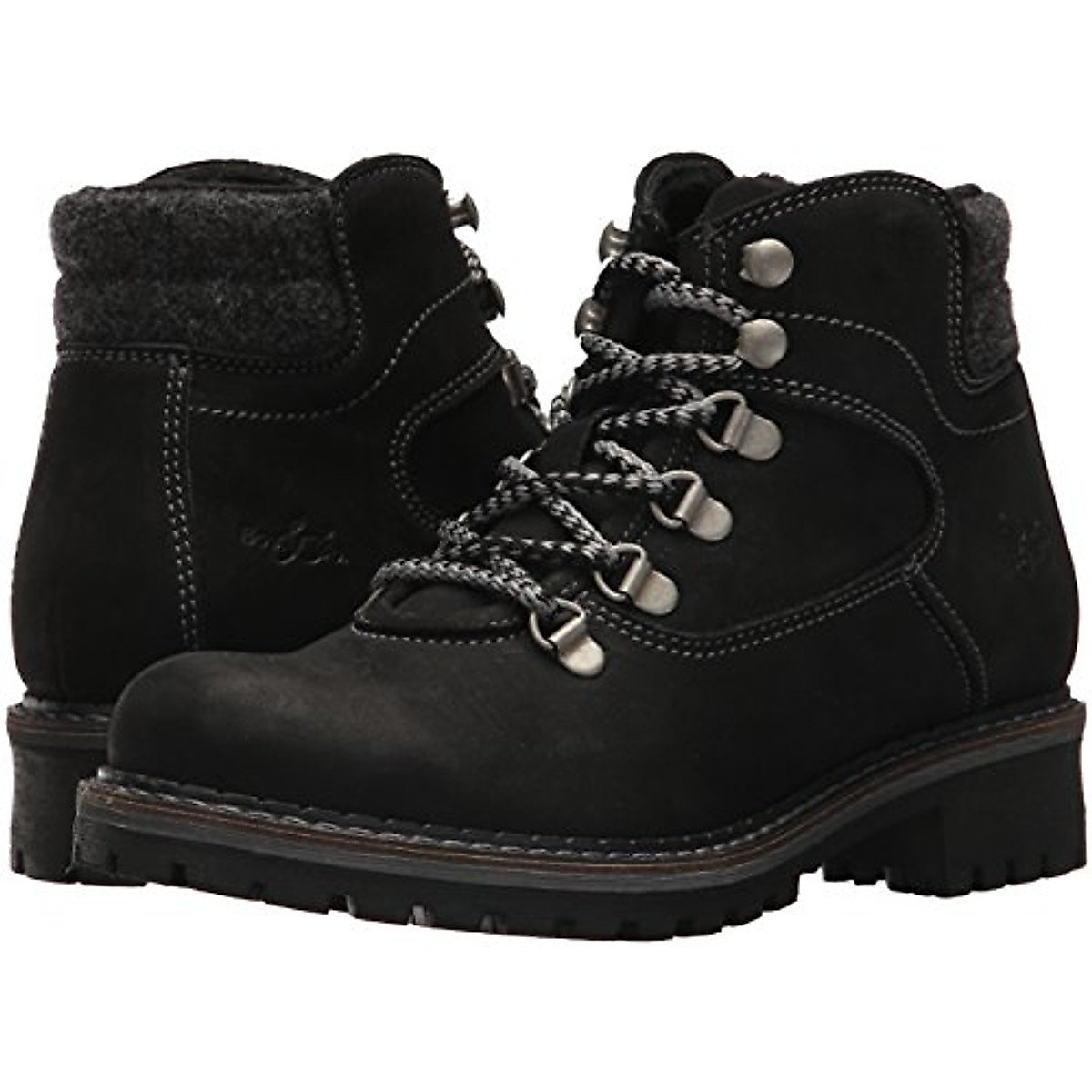 Bos. & Co. Women's Hartney Hiking Boot, Black Nubuck/Boil Wool, 36 M EU (5.5-6 US)