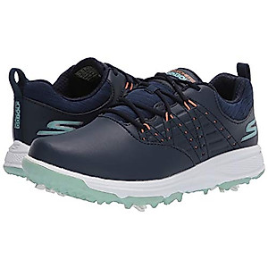 Skechers womens Pro 2 Spiked Waterproof Golf Shoe, Navy/Turquoise, 10 US