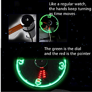 'Kbinter USB LED Clock Fan 90mm USB-Powered Portable Mobile USB Fan with Clock, LED Light Display Time, Mini Gooseneck Fan for Laptop Office Home Travel
