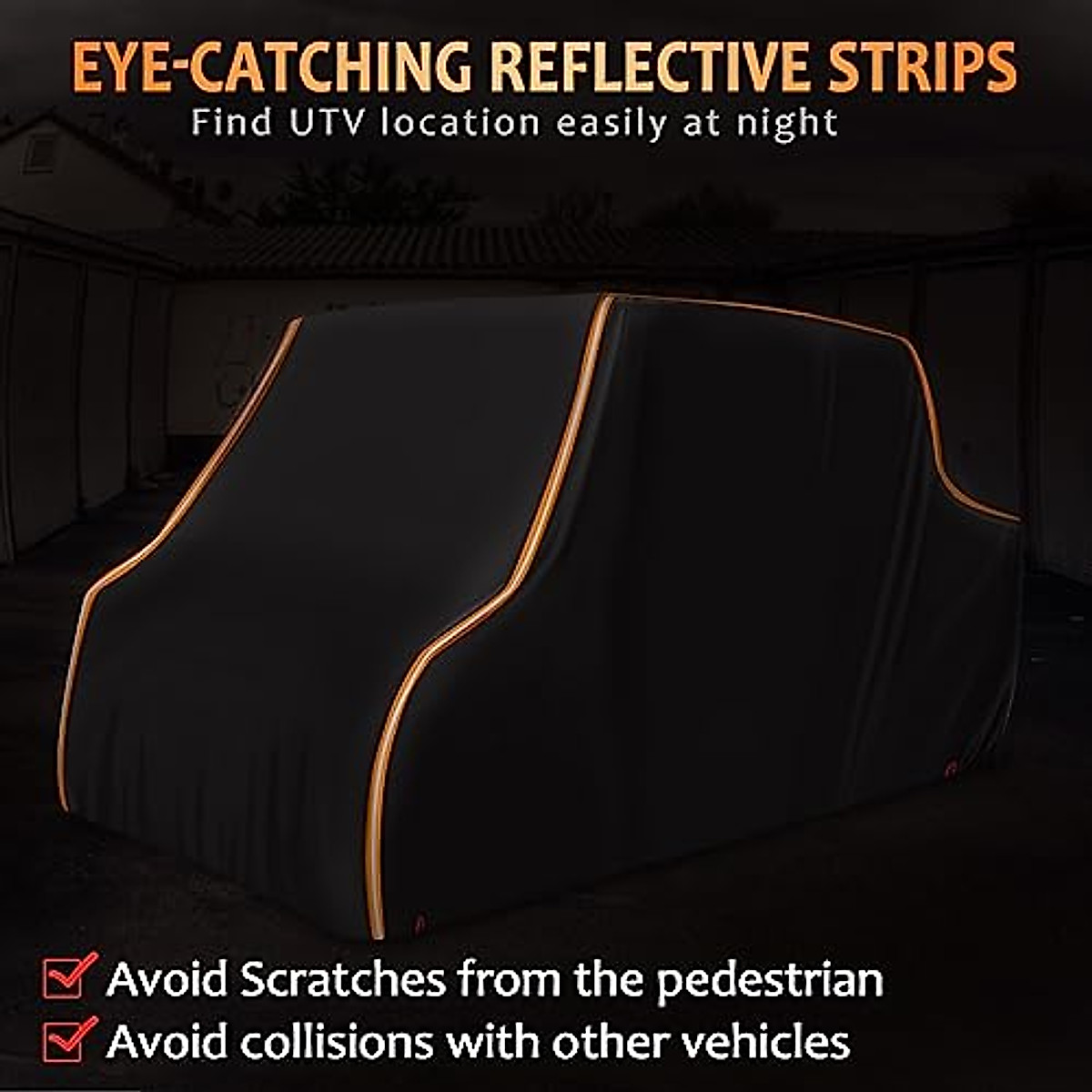 UTV Cover 4 Seater, StarknightMT Waterproof Anti-UV Cover Compatible with Polaris Ranger Crew 1000 900 570 800 General RZR Talon Teryx 4-Door with Reflective Strips Heavy-duty 420D Cover