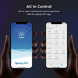 Speedefy WiFi 6 Router, AX1800 Smart WiFi Router, 4-Stream Dual Band Wireless Router for Home Internet & Gaming, 1.5GHz Quad-Core CPU, MU-MIMO, OFDMA, Parental Control, VPN, IPv6 (Model KX450)