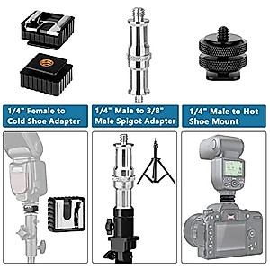 Camera Tripod Adapter, ChromLives 26Pack Camera Screw Mount Set 1/4 to 1/4 Tripod Screw,1/4 to 3/8 Camera Mount Adapter,Hot Shoe Adapter,Tripod Mount Adapter Set for Tripod/Monopod/Quick Release Plate