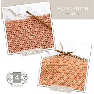 Lion Brand Yarn Basic Stitch (“Skein Tones”) Anti-Pilling Knitting Yarn, Yarn for Crocheting, 1-Pack, Cocoa