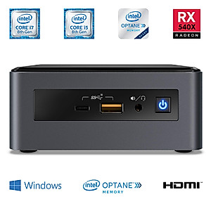 Intel NUC 8 Mainstream-G Mini PC with Optane Memory, HDD & Windows 10 - Core i7