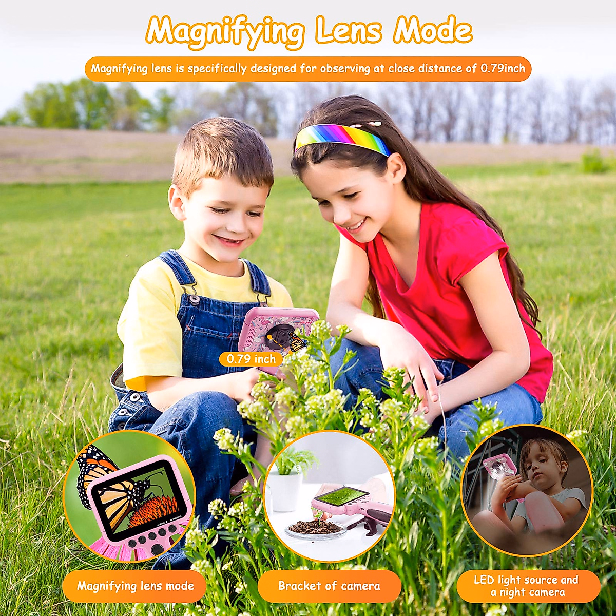 Kids Camera, iMoway Waterproof Video Cameras for Kids HD 1080P Kids Digital Cameras Camcorder with 16GB Memory Card, Card Reader and Floating Hand Grip (Pink)