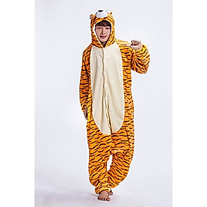 JJEUWE Adult Tiger Suit Pajamas Kigurumi Hoodie Jumpsuit Playsuit S