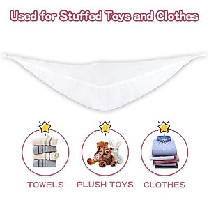 Stuffed Animal Net or Hammock Toy Hammock Macrame Large Corner Mesh Toy Storage Hanging Wall, Stuffed Animal Holder Nursery Organizer for Kids Bedroom (70x47x47 in)