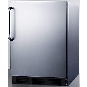 Summit Appliance CT663BKCSSADA ADA Compliant Built-in Undercounter Refrigerator-Freezer for Residential Use, Cycle Defrost w/Deluxe Interior, Stainless Steel Exterior, and Towel Bar Handle