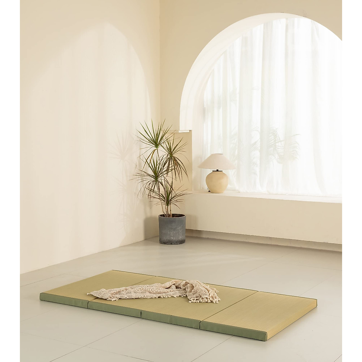 MustMat Thick Tatami Mat Twin XL Floor Mattress Japanese Tatami Bed with Storage Bag 39 x 80 x 2 in (Green)