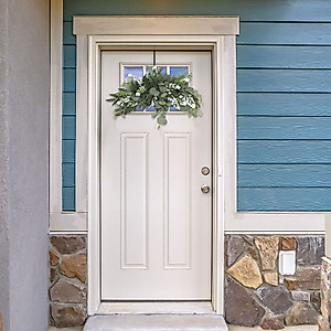 WDDH 27.5'' Floral Swag, Large Artificial Mixed Eucalyptus Leaves Swag, Front Door Decorative Swags with Green Leaves for Wedding Arch Home Garden Decor