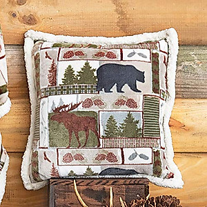 BLACK FOREST DECOR Bear & Moose Wilderness Plush Pillow