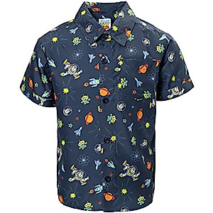 Disney Pixar Toy Story Buzz Lightyear Little Boys Button Down Dress Shirt 7-8