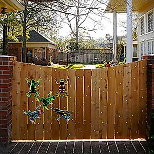 Onebest 5 Pack Metal Frog Wall Decor,Outdoor Garden Frog Ornaments,Iron Frog Wall Sculpture Art,Metal Climbing Frog Wall Hanging Decorations for Garden,Fence,Home