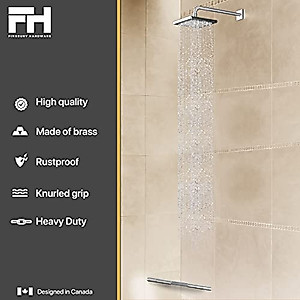 FINSBURY HARDWARE Shower Foot Rest, Corner Shower Bar for Shaving Legs, Wall Mounted Hotel Shower Foot Ledge, Brass Bar Bathroom Foot Step (Satin Nickel)
