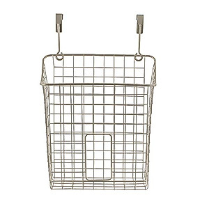 Spectrum Diversified Grid Trash Bin Plastic Holder for Kitchen Storage & Organization, Under Sink Organizer for Recycling Grocery Bags, Extra Large, Satin Nickel PC