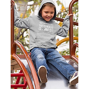 Tstars What's Life Without Goals Soccer Gifts Hoodie for Boys Girls Kids Hoodies Medium Gray