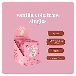 Chamberlain Coffee Fluffy Lamb Vanilla Cold Brew Singles - Cold Brew Coffee Bags with Notes of Vanilla & Roasted Nuts - 10 Single Serve Cold Brew Sachets