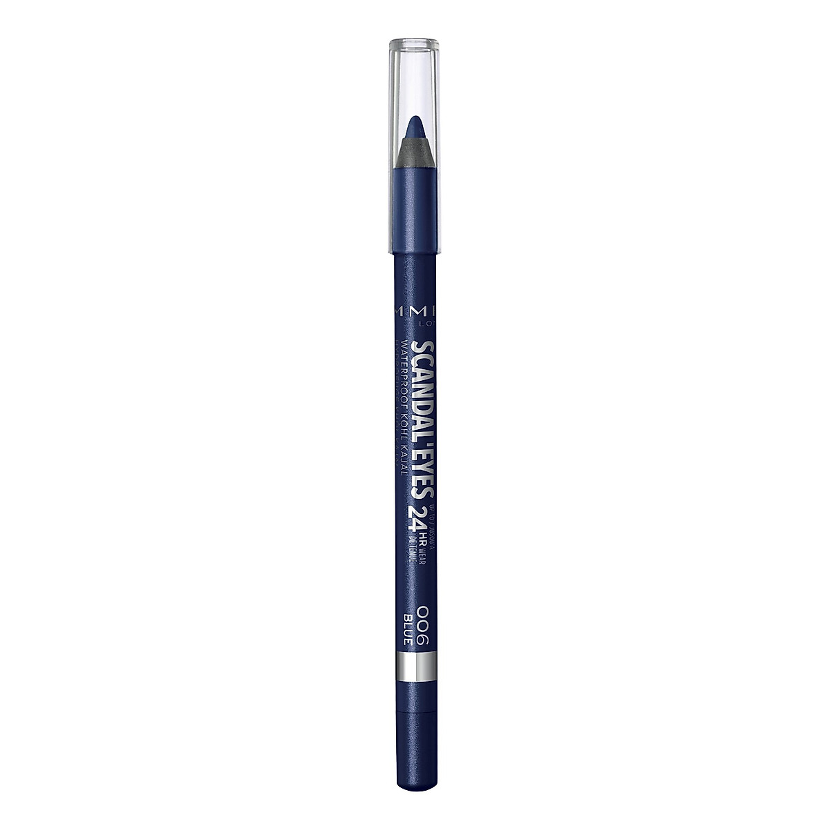 Rimmel London Scandaleyes Waterproof Kohl Kajal Eyeliner Pencil, Intense Color, Long-Wearing, Smudge-Proof, 006, Deep Blue, 0.04oz