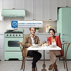 Unique Appliances UGP-24CR LG Classic Retro Freestanding Gas Convection Oven Light, Range with 4 Burners, 24", Summer Mint Green