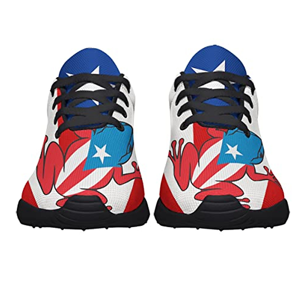 Men's Women's Puerto Rico Sneakers Fashion Casual Slip on Walking Shoes Lightweight Breathable Puerto Rican Running Sneaker Black Size 6
