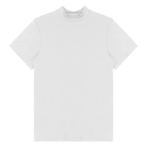 Aislor Men's Basic Shirt Tops Short Sleeve Mock Neck T-Shirts Thermal Underwear Pullovers Undershirt White A X-Large