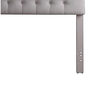 Rosevera Darax Adjustable Height Headboard with Linen Upholstery and Button Tufting, Queen, Beige