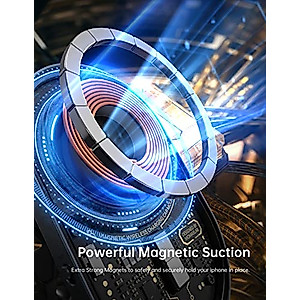 MOMAX Magnetic Wireless Charging Car Charger, Transparent Mag-Safe Compatible Charging Air Vent Mount, Compatible with iPhone 14/14 Max/14Pro/14Pro Max/13/13 Pro/13 Pro Max/12Series and Magnetic Case