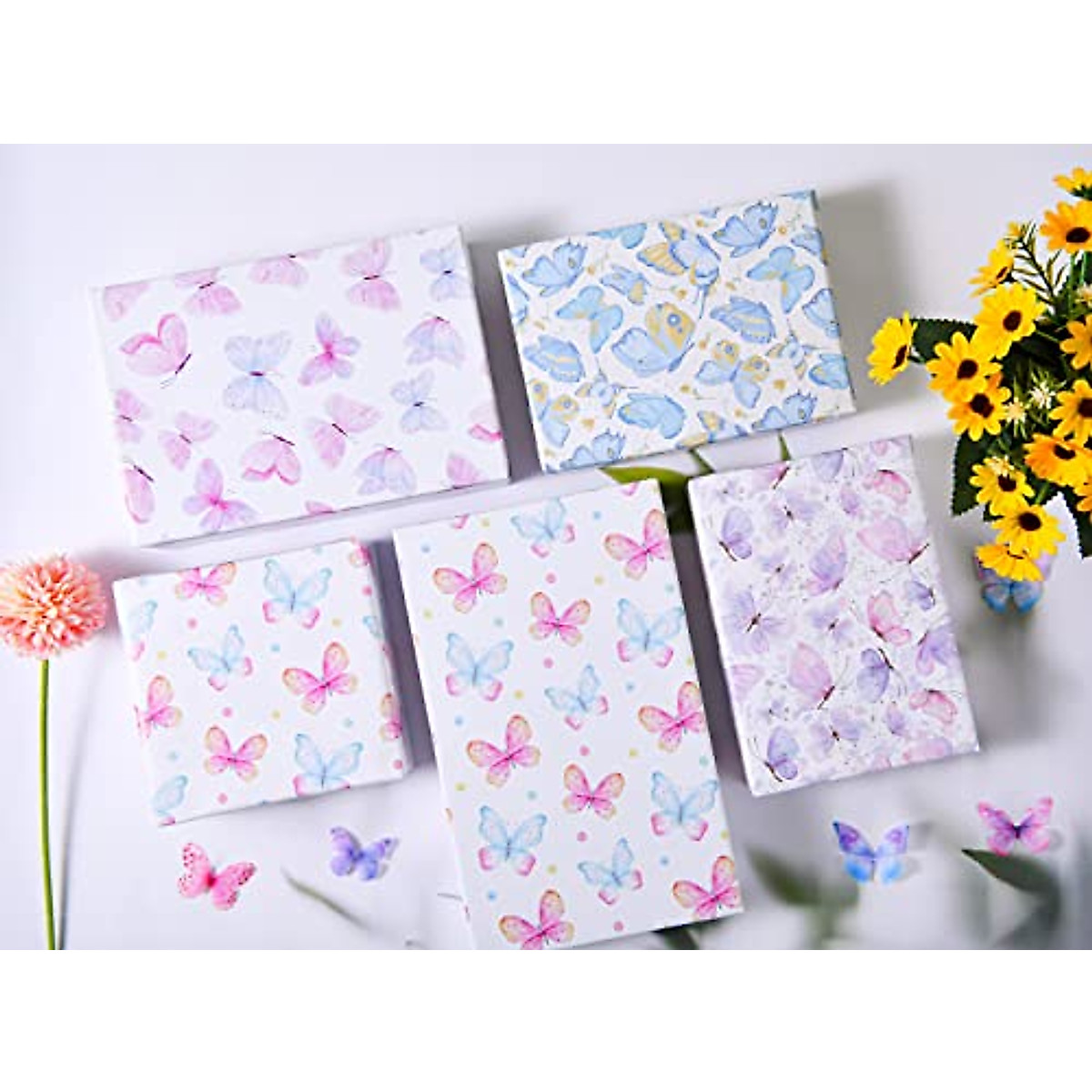Sikiweiter Butterfly Wrapping Paper - 12 Sheets Butterfly Gift Wrap for Birthday Wedding Baby Shower Holiday - 19.7 x 27.6 Inches Per Sheet