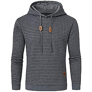 YuKaiChen Mens Hoodies Casual Midweight Long Sleeve Sweatshirt Dark Grey X-Large