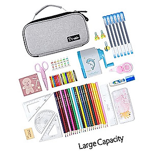 Kalokey Pencil Case Large Capacity with Double Zippers, Multipurpose Stationery Bag Pen Pouch Marker Holder Organizer Tool Bag Makeup Bag, Portable for School Home College Office