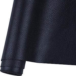 RAMYA Solid Color Faux Leather Sheets 12 "X 53" (30cm X 135cm), PU Faux Leather Fabric is Perfect for Leather Earrings and DIY Projects (Black)