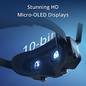 DJI Goggles 2 - Lightweight and Comfortable Immersive Flight Goggles with Stunning Micro-OLED Screens, HD Low-Latency Transmission, Adjustable Diopters, Wireless Streaming