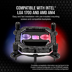 CORSAIR Hydro X Series XC8 RGB PRO CPU Water Block - JayzTwoCents Edition (Intel LGA 1700, 1200, 115X, AMD Socket AM4, Forged Carbon Finish, 110+ Micro-Cooling Fins, 16 Vivid RGB LEDs) Forged Carbon