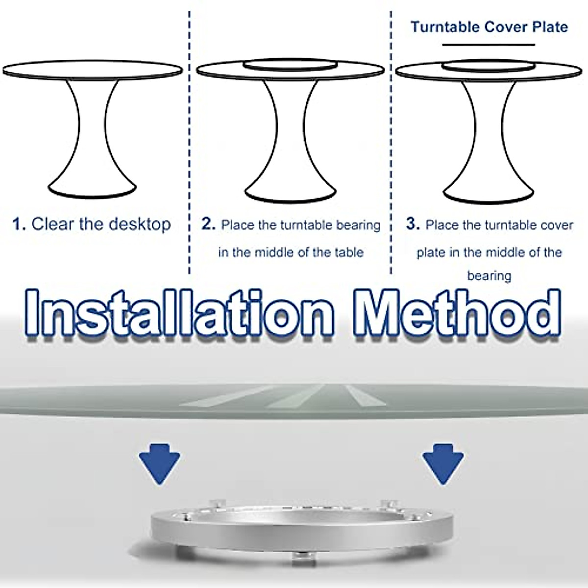 Heavy Duty Lazy Susan Turntable Bearing Rings, Aluminium Alloy 360 Degree Rotating Turntable Base Bearing, Ø 12-100 Cm Round Swivel Plate For Kitchen Dining Table
