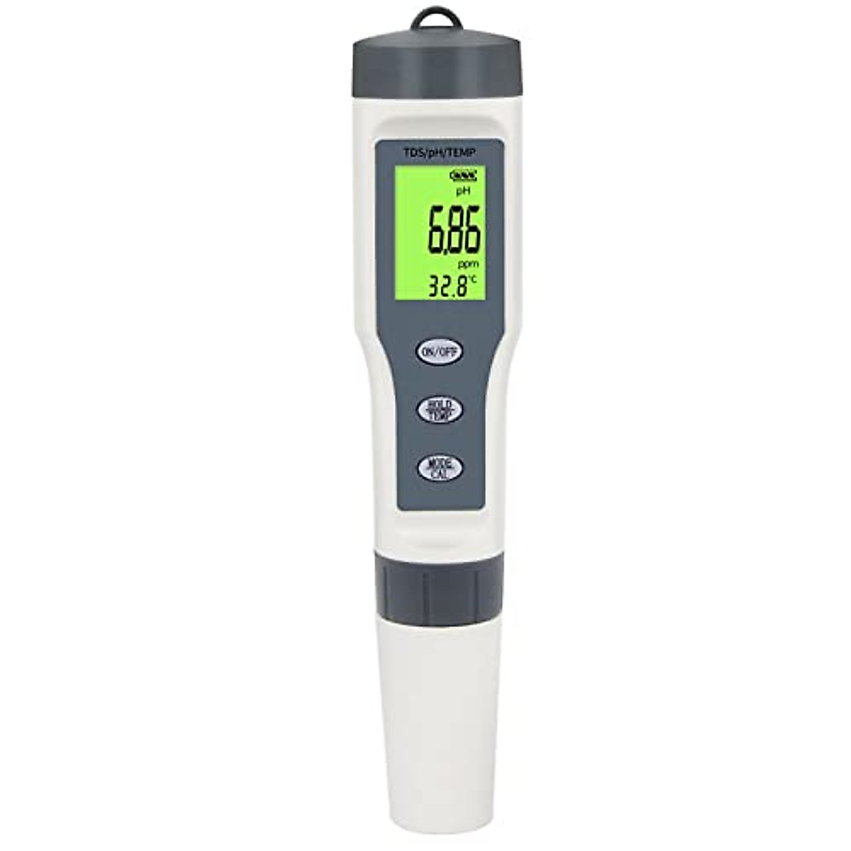 Water Quality Tester Tool, Temp PH Meter 3 in 1 Portable Auto Calibration Wide Test Range for Pool