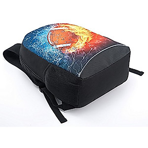 Football Backpack Combustion Pattern School Bookbags for Kids