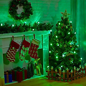 Green C7 LED Replacement Christmas Light Bulb, E12 C7 Shatterproof Replacement Bulbs,Commercial Grade Dimmable Holiday Bulbs for Christmas Outdoor Indoor Patio Roofline String Lights, 25 Pack