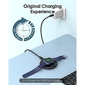 Charger Dock Compatible with Apple Watch, Foldable Magnetic Wireless Charging Station Stand with USB C Cable Accessories Compatible for iWatch Series Ultra/8/7/6/5/3/2/SE, Black