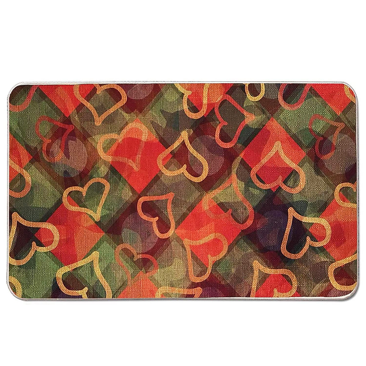 Gz party Home Garden Love Hearts 18 x 30 Inch Decorative Doormat,Valentine's Day Mother's Day Wedding Ceremony Non-Skid Low-Profile Floor Mat Switch Mat Indoor Outdoor Home Garden