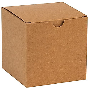 Hammont Cube Kraft Gift Tuck Top Boxes (18 Pack) | 4x4x4” Small Paper Boxes | for Party Favors, Cupcakes, Weddings, Birthday & Christmas