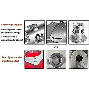 Portable Pneumatic Chamfering Tool Deburring-Trimming - 45 Degree Ultra Light Handheld Linear Air Beveling Tool for Metal, Mini Chamfering Machine Arc Edge Beveler Kit with Precision Blade Inserts