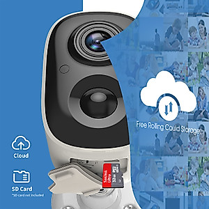 ROCK WiFi Camera Outdoor, 1080P Battery Powered AI Motion Detection, Bullet Surveillance Cameras for Home Security System with Siren Alarm, Night Vision, Waterproof Cloud/SD