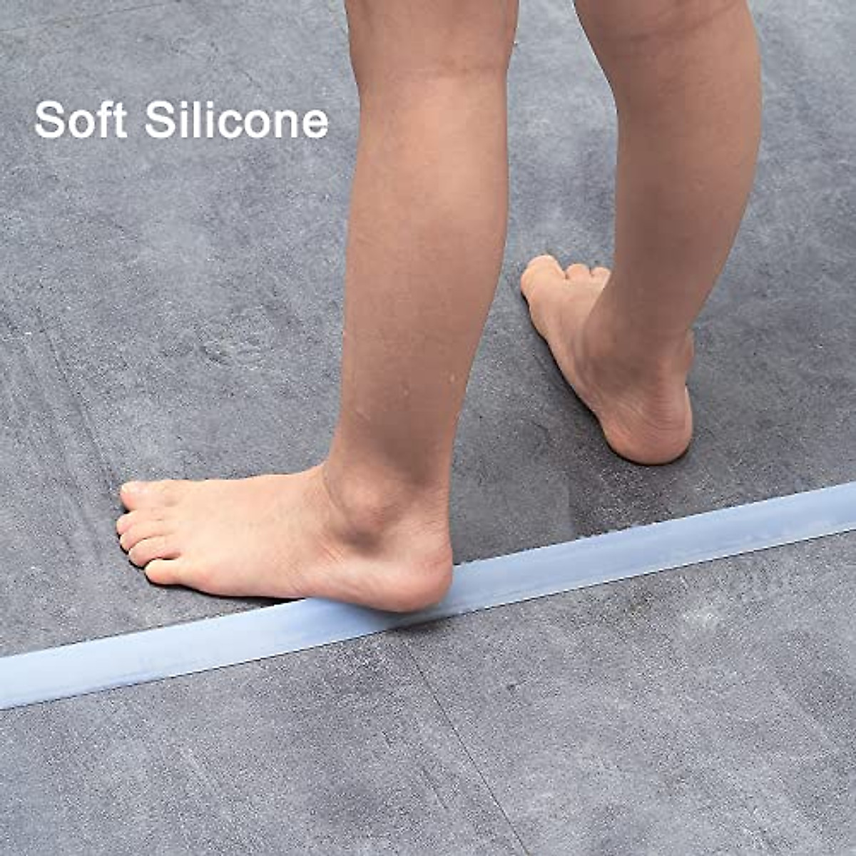 xingmeihe Collapsible Shower Threshold Water Dam Shower Barrier,Shower Door Dam Water Stopper Silicone Wet Room Bathroom (39Inch(Transparent