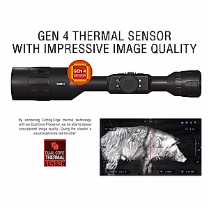 ATN Thor 4, Thermal Rifle Scope with Full HD Video rec, WiFi, GPS, Smooth zoom and Smartphone controlling thru iOS or Android Apps
