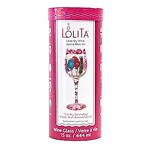 Lolita It’s My Birthday Painted Wine Glass Gift