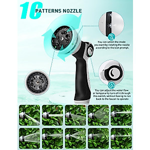 Rengue Retractable Garden Hose Reel, 1/2" x 100 ft Wall Mounted Hose Reel with 10 Pattern Nozzle, Automatic Slow Rewind, Any Length Lock, 180° Swivel Bracket, Ideal for Garden Watering