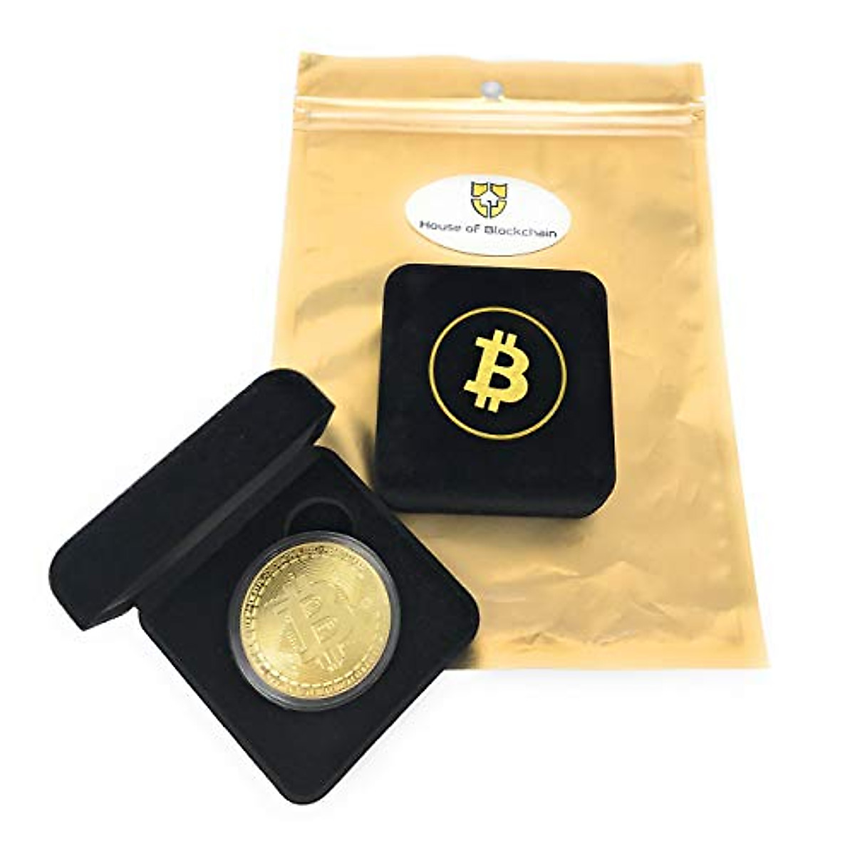 Bitcoin Coin in Luxury Showcase Edition Box: Limited Edition w/Crypto Coin Display Case - Physical Bitcoin - Bitcoin Gifts - Cryptocurrency Coin w/Realistic Details - Desk Home Office Idea
